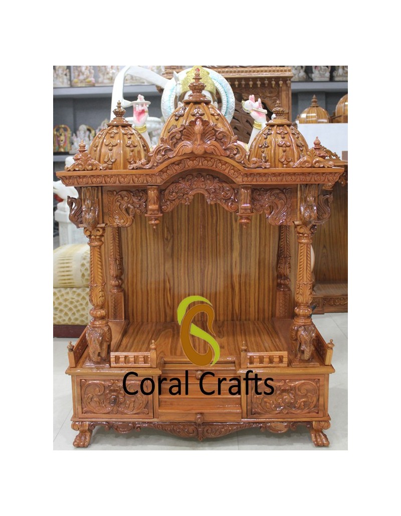 Buy Wooden Temple with Railing - Coral Crafts